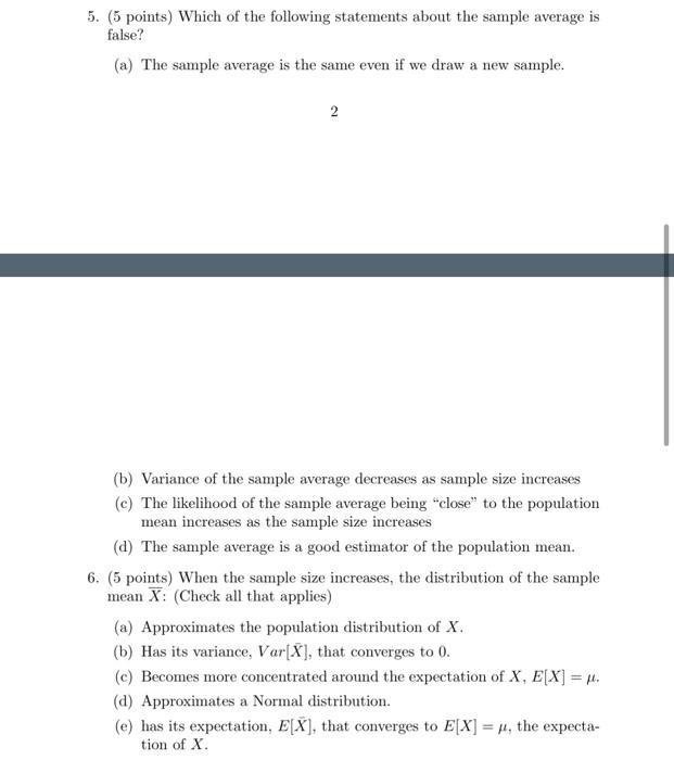 Solved 5. (5 points) Which of the following statements about | Chegg.com
