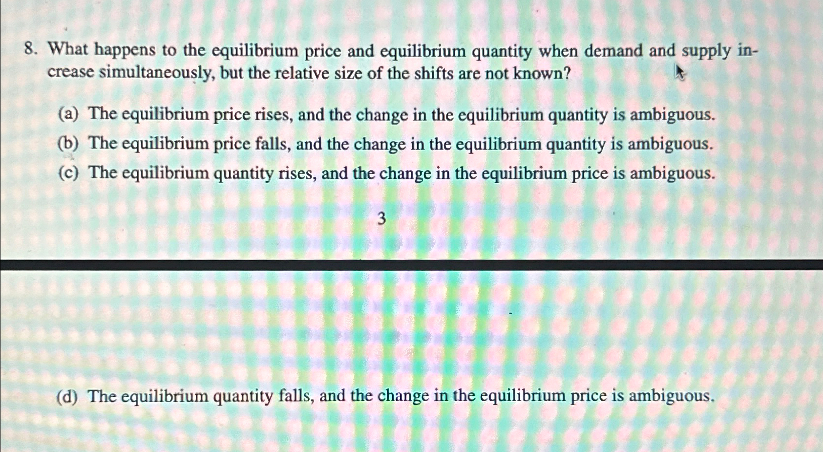 Solved What happens to the equilibrium price and equilibrium | Chegg.com