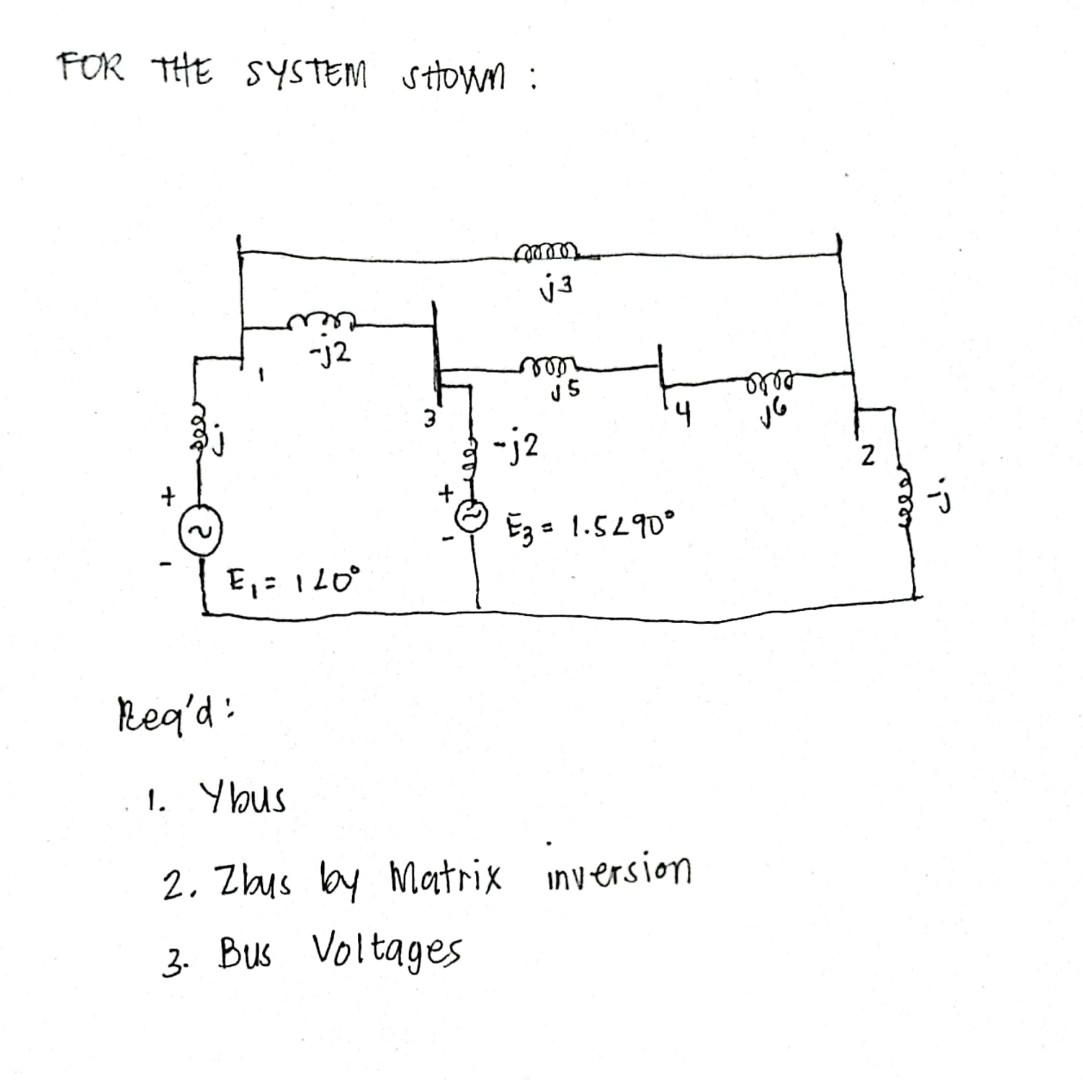 Solved find the 1.Y Bus 2. Zbus by Matrix inversion 3. Bus | Chegg.com