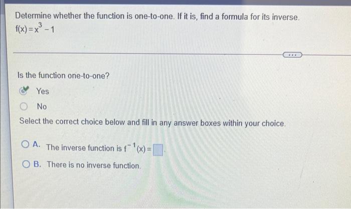 Solved Determine whether the function is one-to-one. If it | Chegg.com