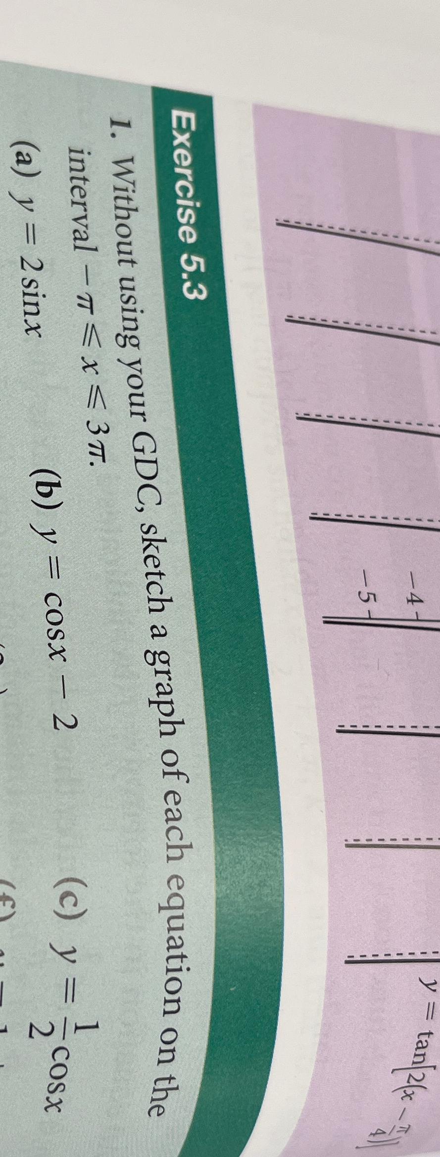 Solved Exercise 5.3Without using your GDC, ﻿sketch a graph | Chegg.com