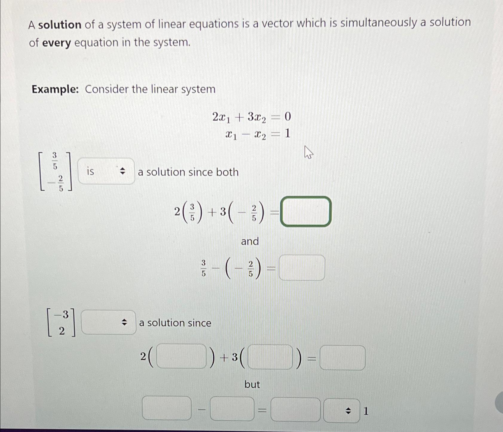 Solved A solution of a system of linear equations is a | Chegg.com