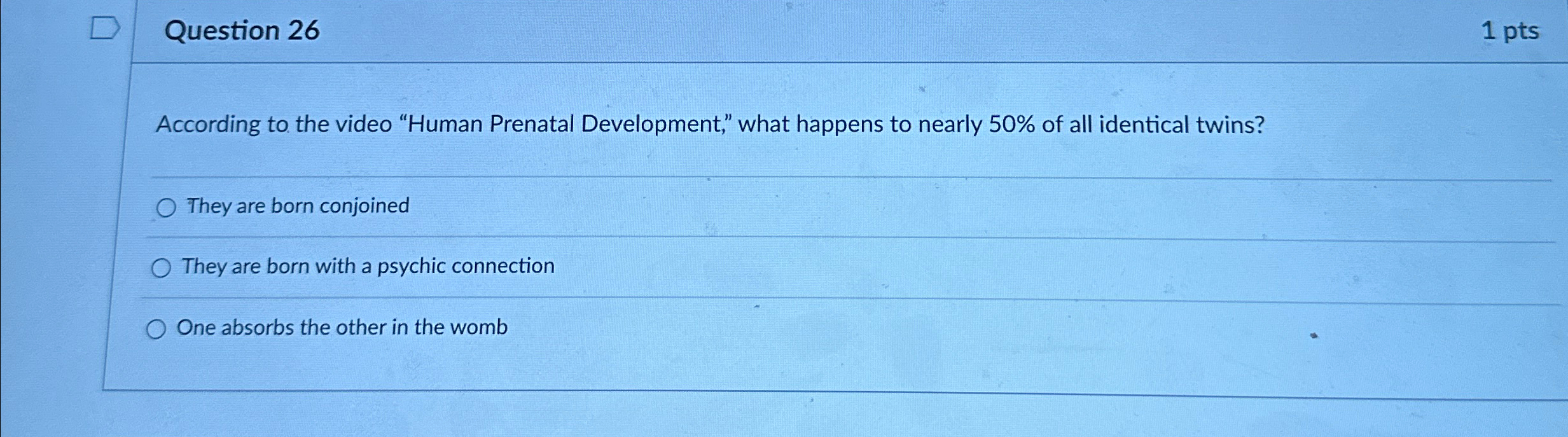 Solved Question 261 ﻿ptsAccording to the video "Human | Chegg.com