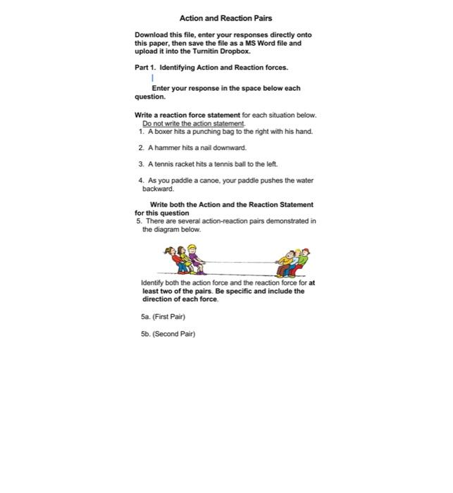 Action and Reaction Pairs Download this file, enter | Chegg.com
