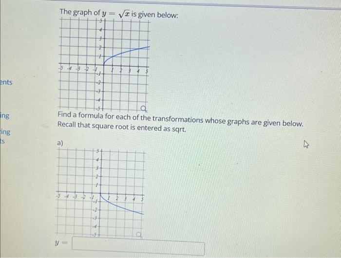 Solved The graph of y=x is given helow: Hind a formula for | Chegg.com