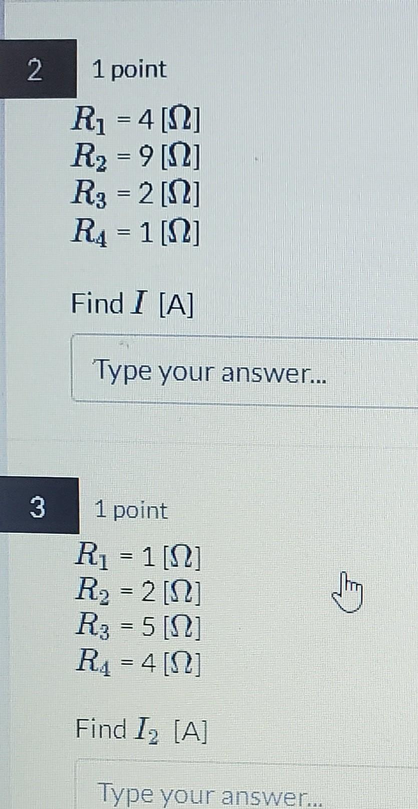 1 point R1=1[Ω]R2=2[Ω]R3=5[Ω]R4=4[Ω] Find Power of R3 | Chegg.com