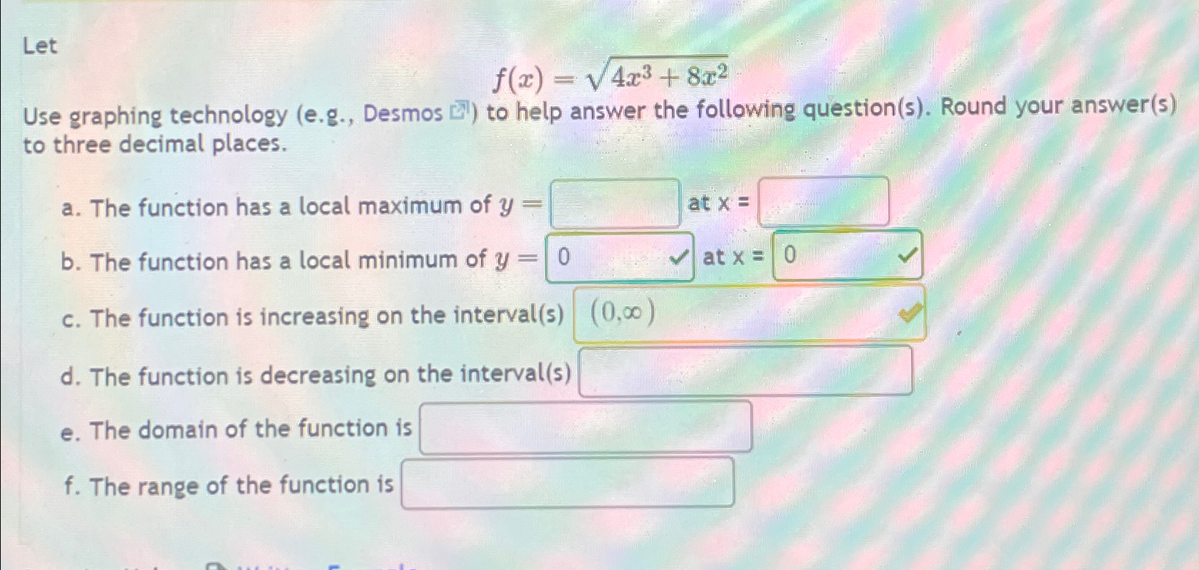 Solved Letf(x)=4x3+8x22Use graphing technology (e.g., | Chegg.com