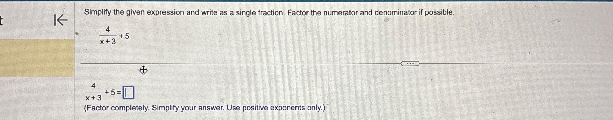 Solved Simplify the given expression and write as a single | Chegg.com