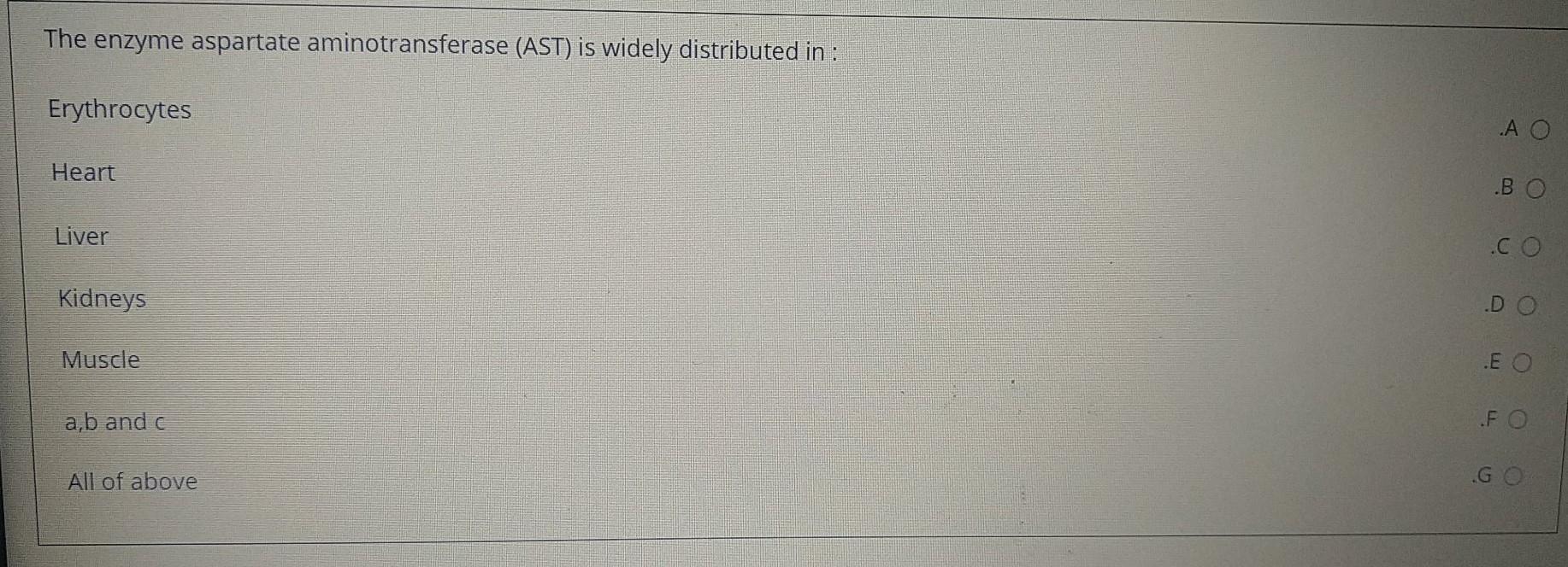 Solved The enzyme aspartate aminotransferase (AST) is widely | Chegg.com