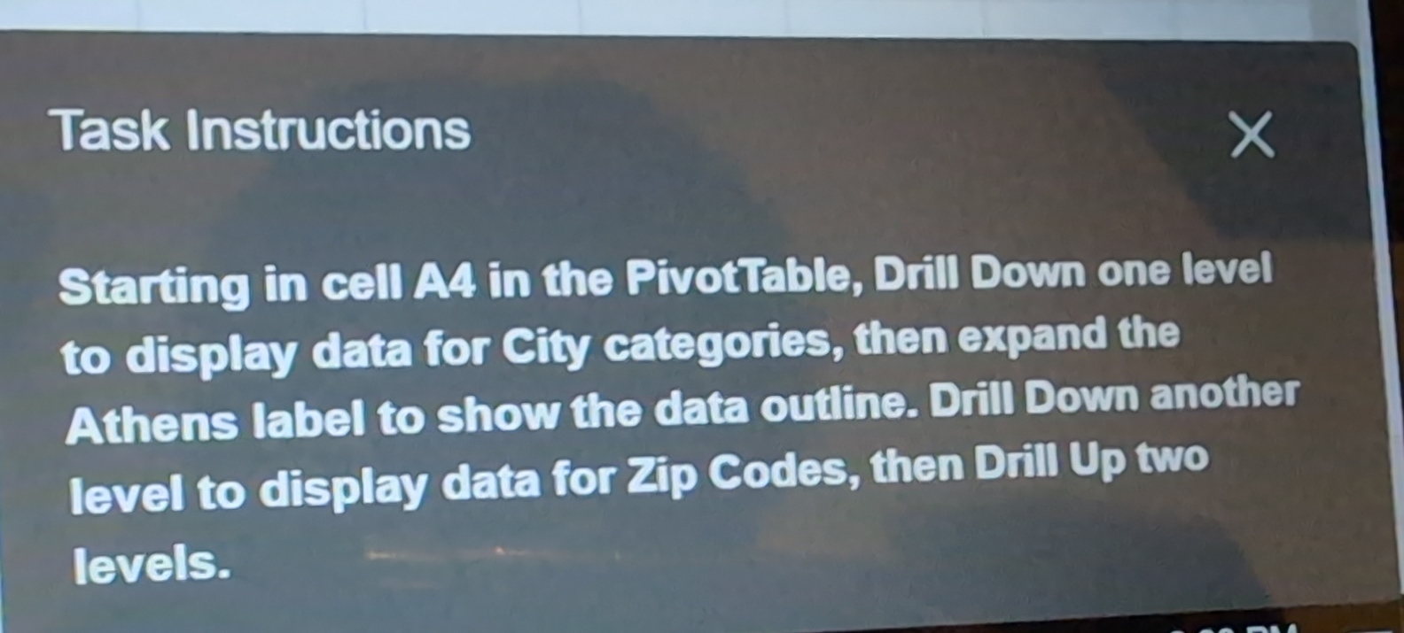 Solved Task InstructionsStarting in cell A4 ﻿in the | Chegg.com