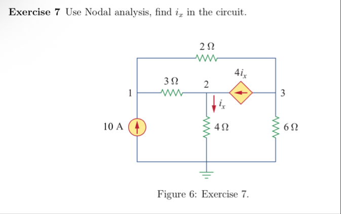 Solved Exercise 7 ﻿Use Nodal analysis, find ix ﻿in the | Chegg.com