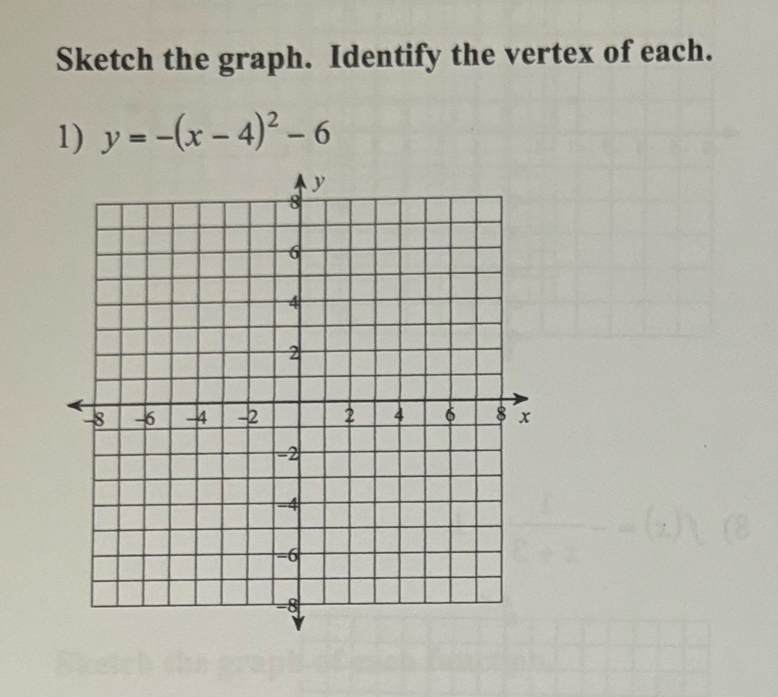 Solved Sketch the graph. Identify the vertex of | Chegg.com