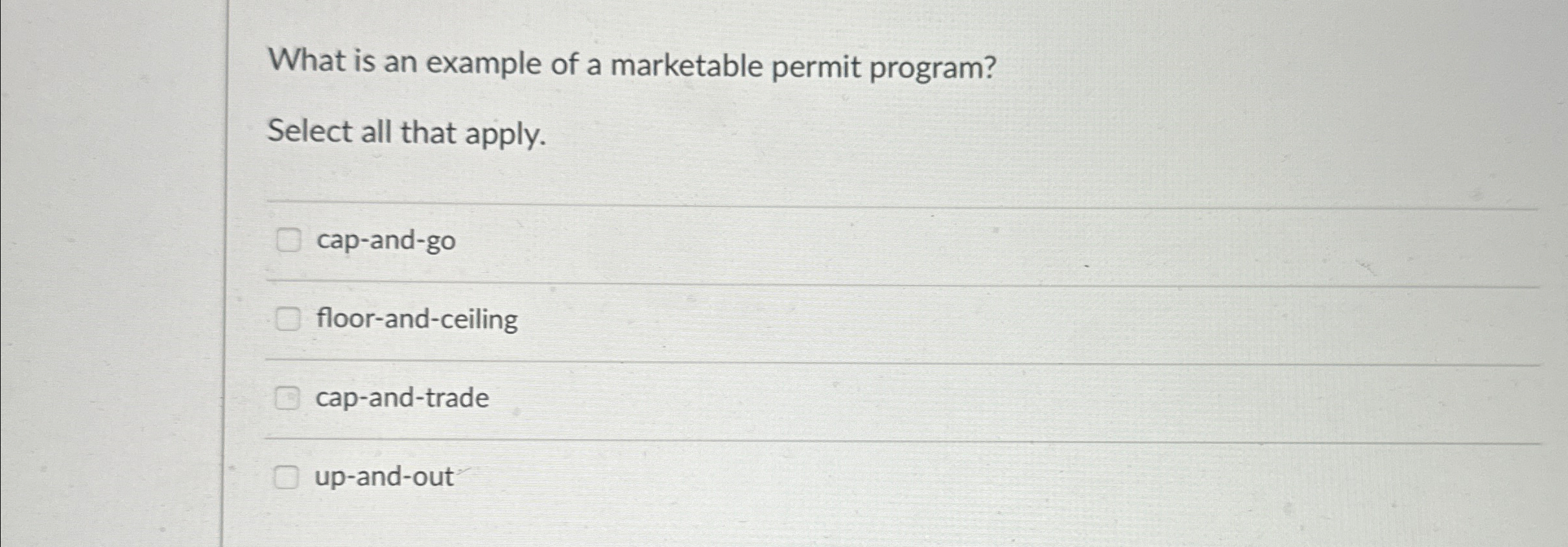 Solved What is an example of a marketable permit | Chegg.com