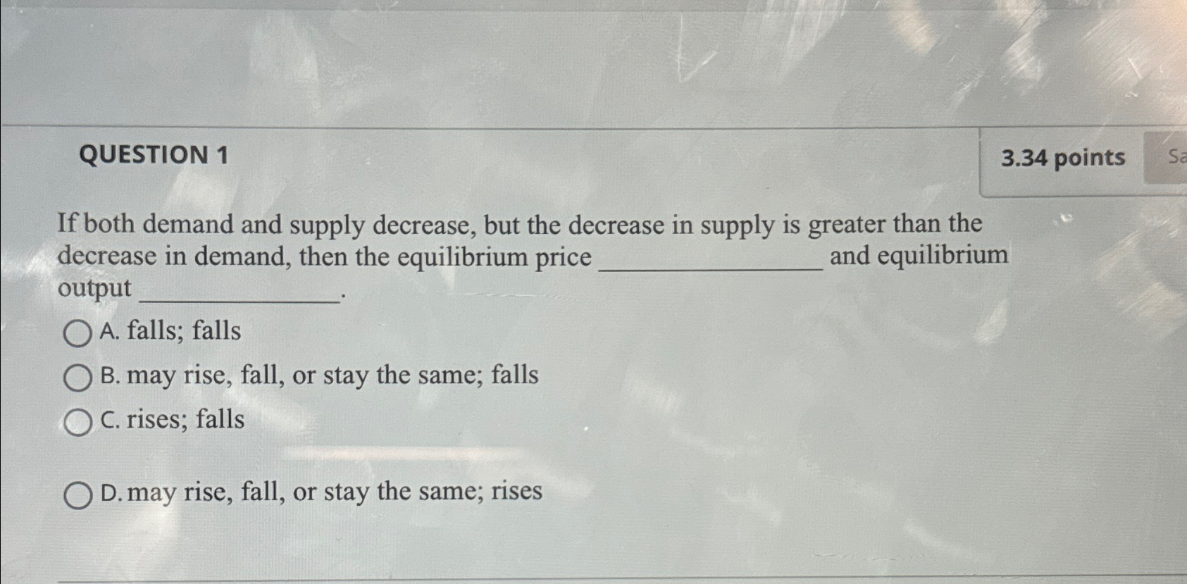 Solved QUESTION 13.34 ﻿pointsIf both demand and supply | Chegg.com