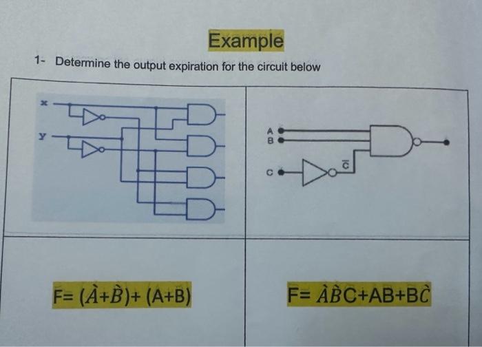 Solved 1- Determine the outout exniration far tha circuit | Chegg.com