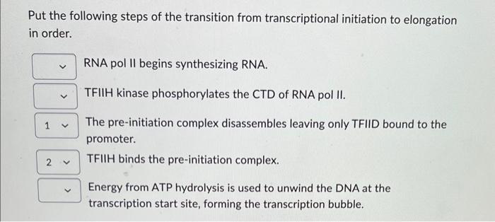 Solved Put the following steps of the transition from | Chegg.com