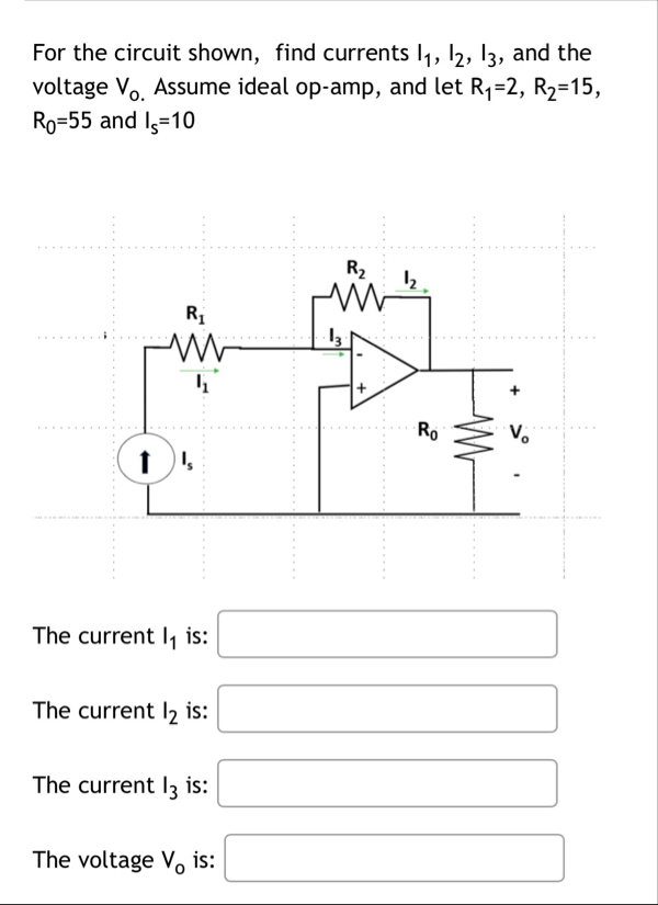 For the circuit shown, find currents I1,I2,I3, ﻿and | Chegg.com