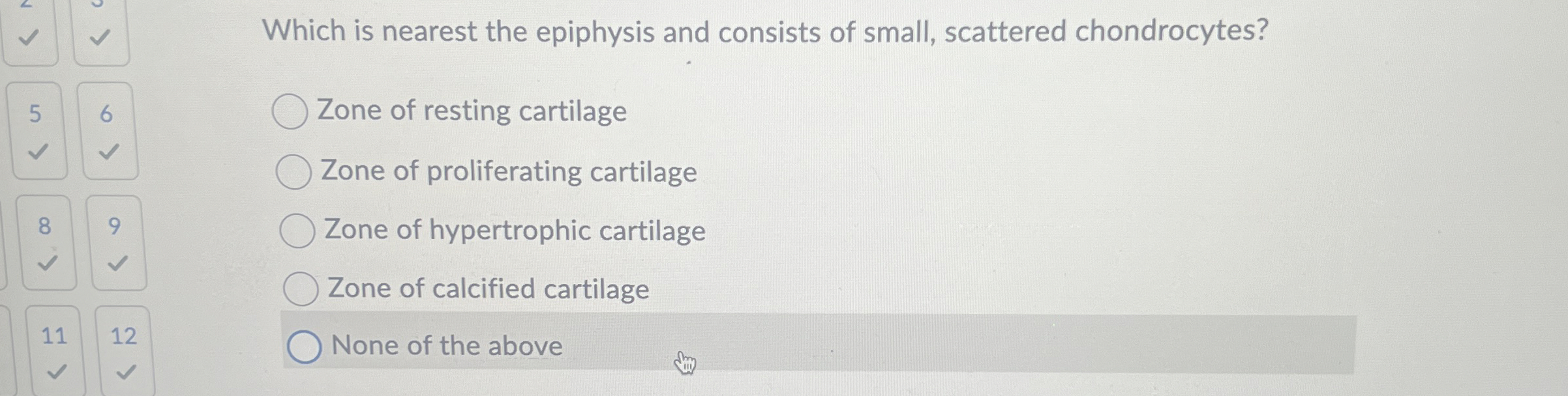 Solved Which is nearest the epiphysis and consists of small, | Chegg.com