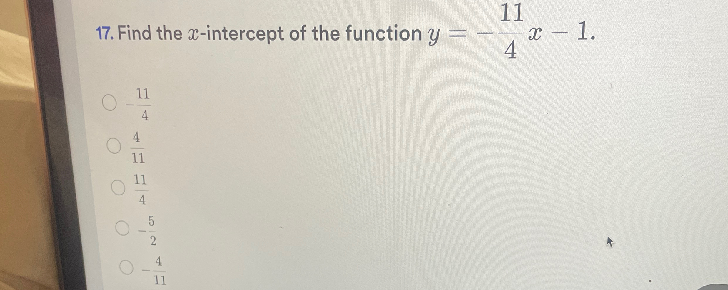 Solved Find the x-intercept of the function | Chegg.com