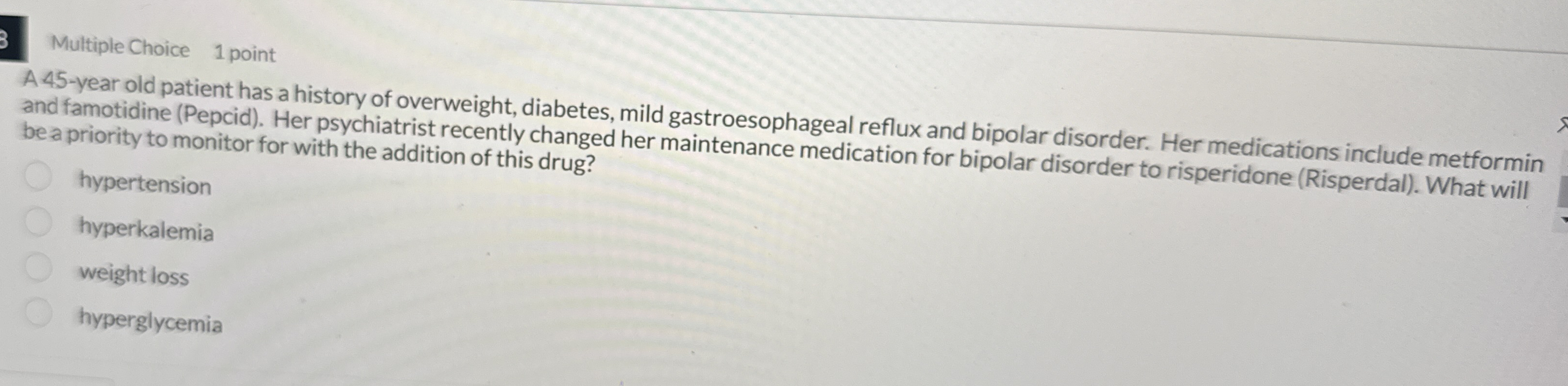 Solved Multiple Choice1 ﻿pointA 45-year old patient has a | Chegg.com