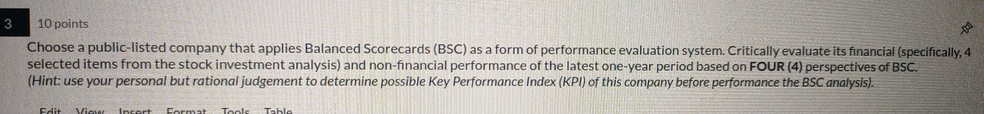 Solved 310 ﻿pointsChoose a public-listed company that | Chegg.com