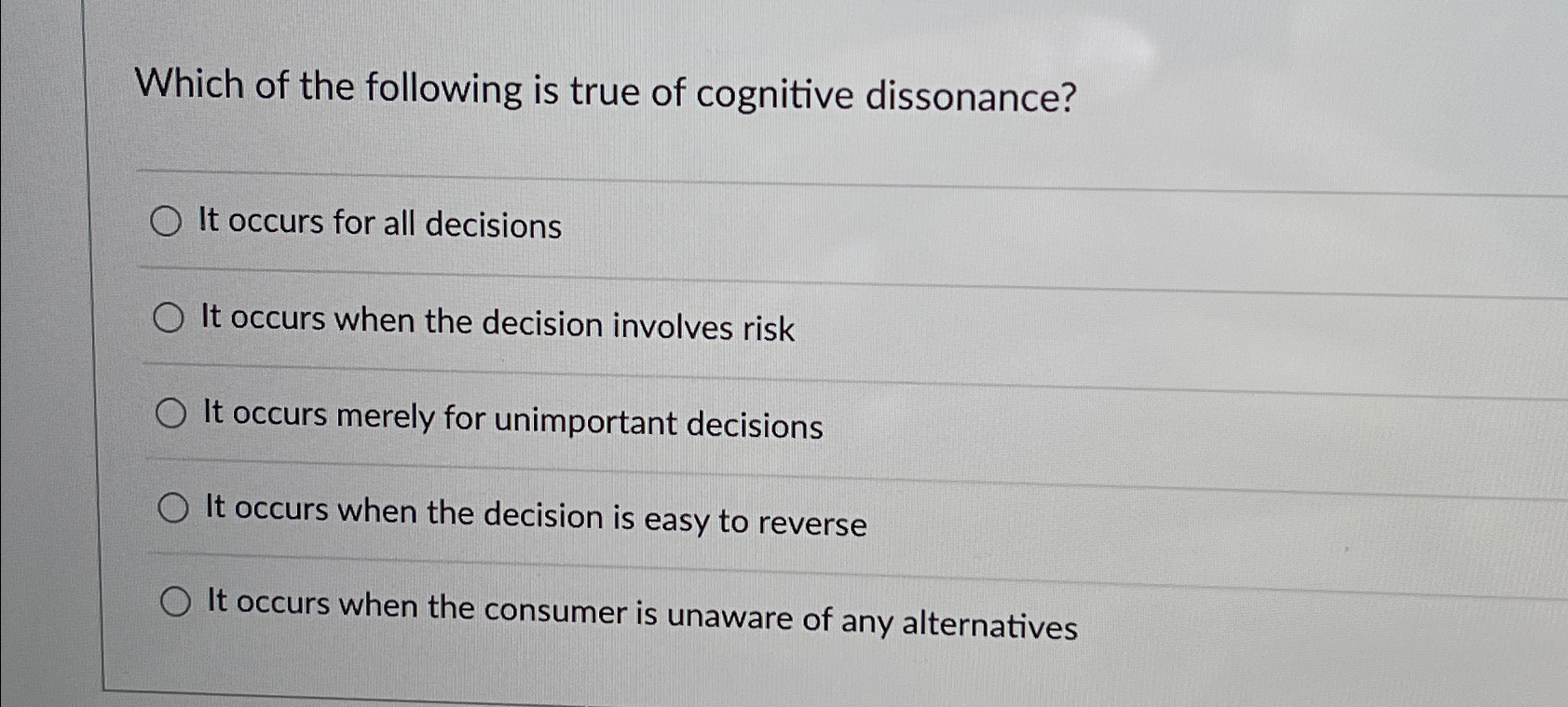 Solved Which of the following is true of cognitive | Chegg.com