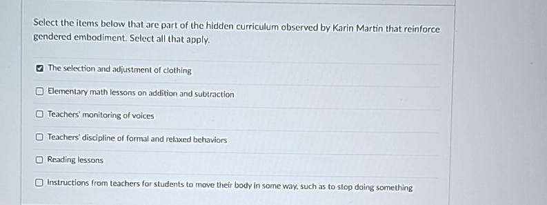 Solved Select the items below that are part of the hidden | Chegg.com