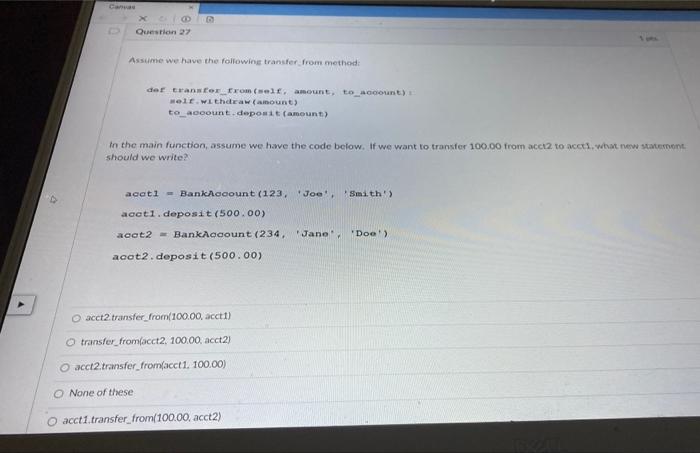 Solved Question 26 A get method is typically a mutator | Chegg.com