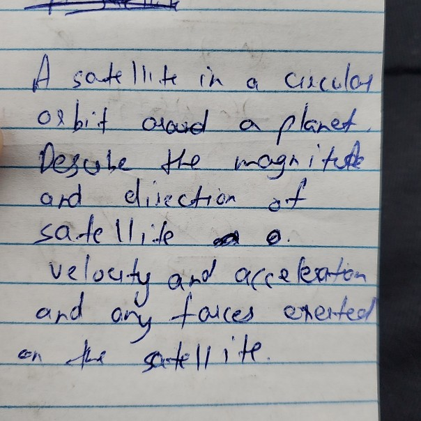 Solved albit around a planet Desule the magnitule and | Chegg.com