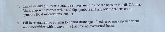 Solved 1. Calculate and plot representative strikes and dips | Chegg.com
