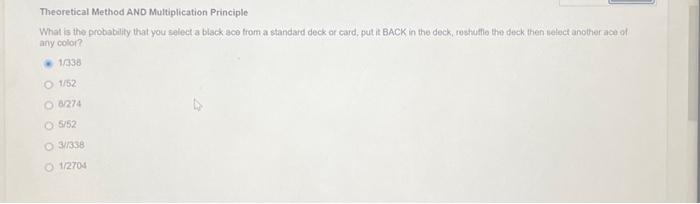 Solved Theoretical Method AND Multiplication Principle What | Chegg.com