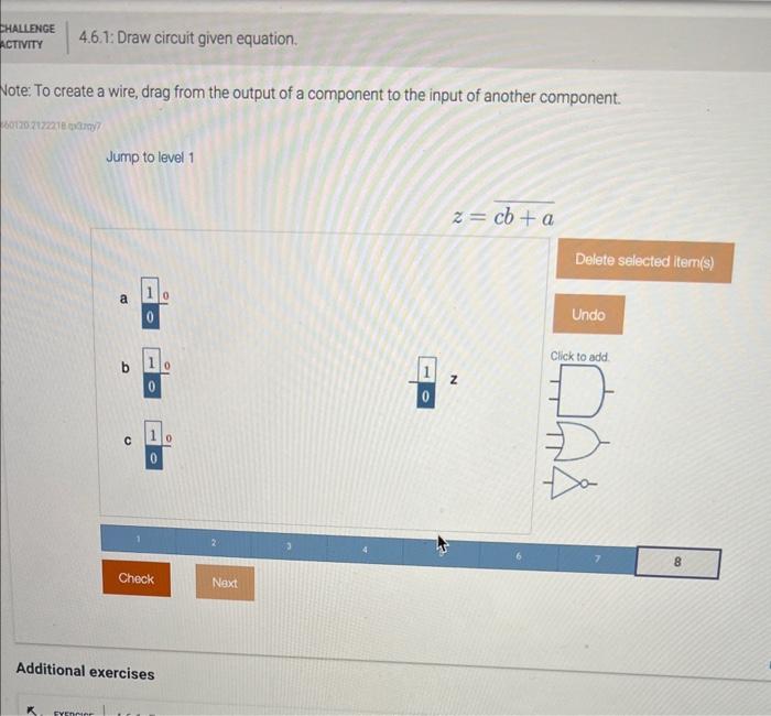 Solved Note: To create a wire, drag from the output of a | Chegg.com