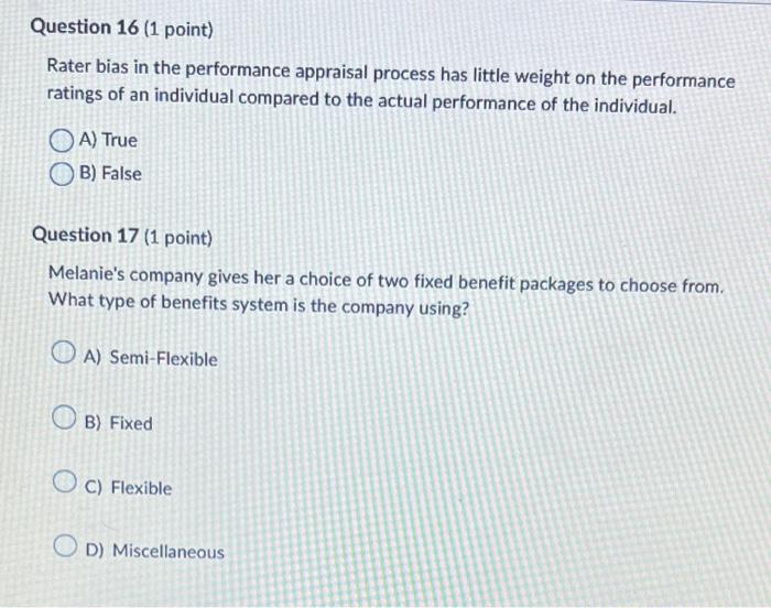 Solved Rater bias in the performance appraisal process has | Chegg.com