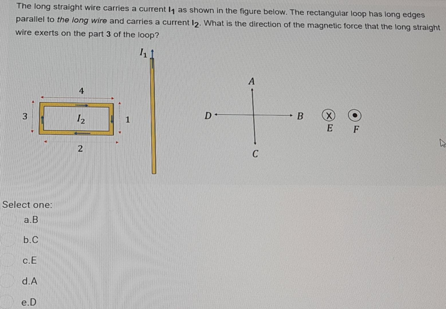 Solved The long straight wire carries a current l1 as shown | Chegg.com