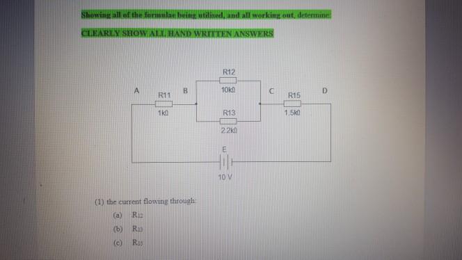 Solved Showing all of the termula bere and all working out | Chegg.com