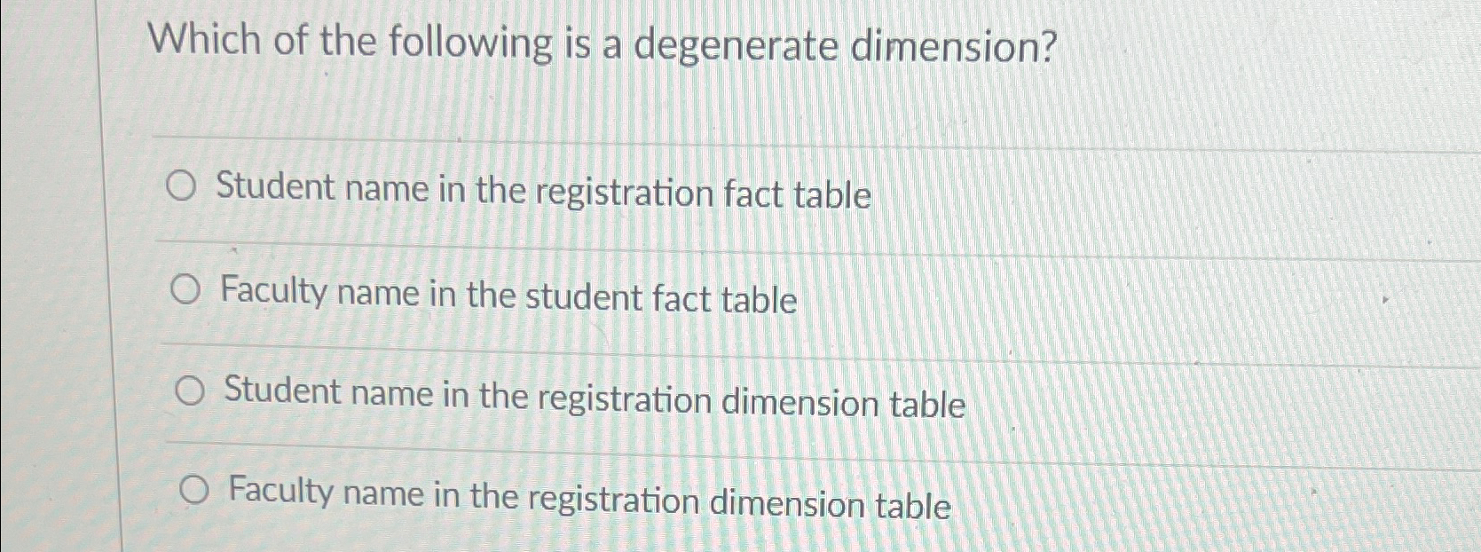 Solved Which of the following is a degenerate | Chegg.com