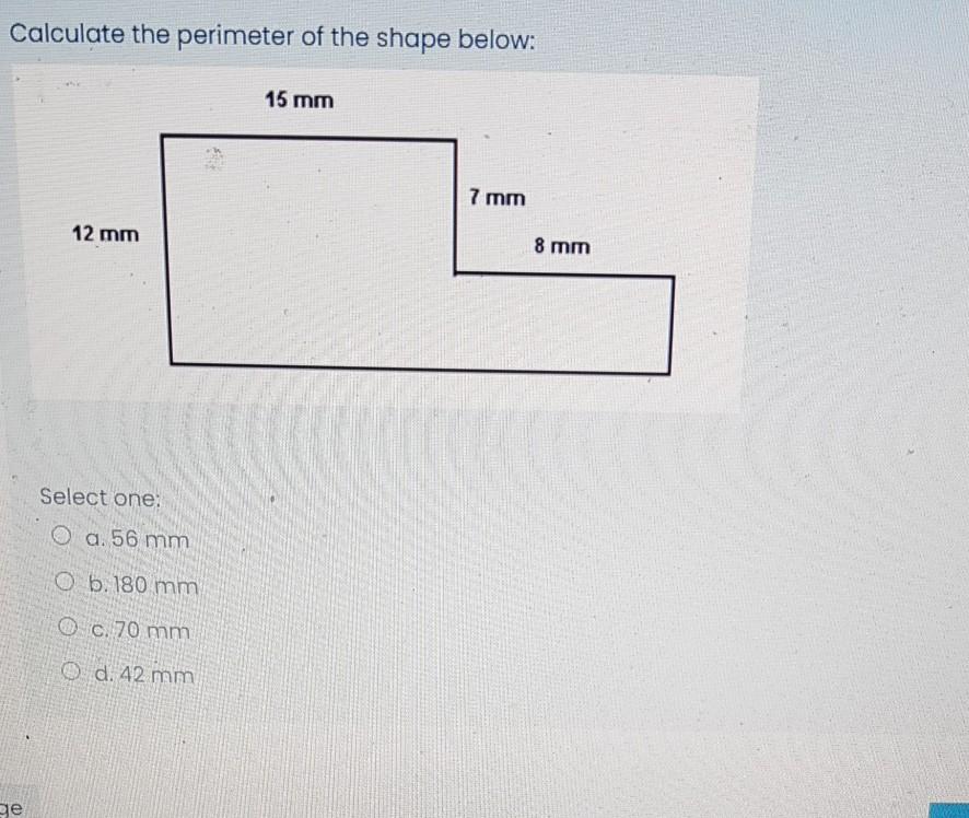 Solved Calculate the perimeter of the shape below: 15 mm 7 | Chegg.com