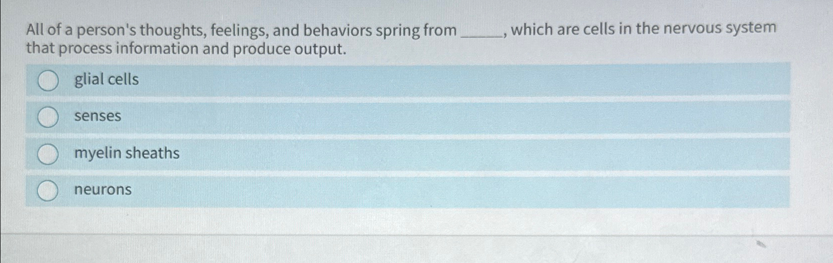 Solved All of a person's thoughts, feelings, and behaviors | Chegg.com