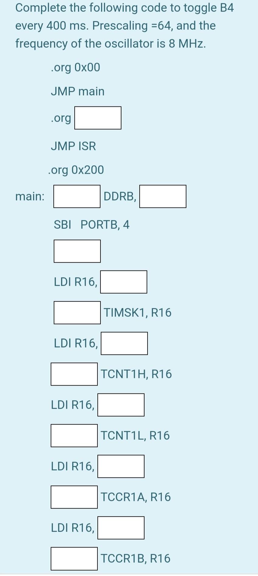 Solved Sei Portb 5 Ox9e Ret Ox1a Sbic Pinb 3 1 0 Tifr1 Out 