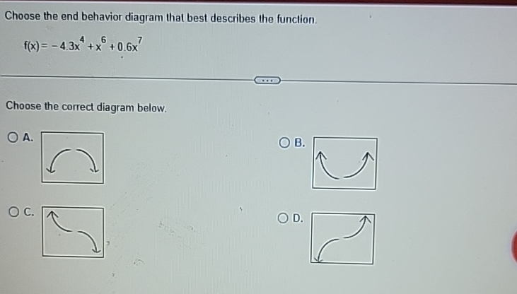 Solved Choose the end behavior diagram that best describes | Chegg.com