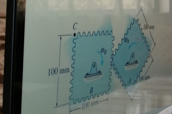 Solved The figure shows two meshing square gears A and B. | Chegg.com