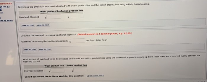 Solved Exercise 17-3 EcoFabrics has budgeted overhead costs | Chegg.com