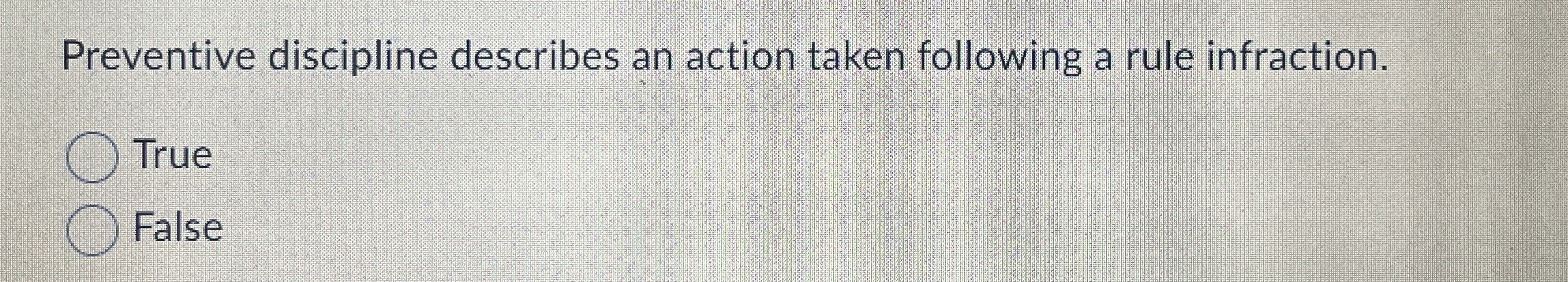 Solved Preventive discipline describes an action taken | Chegg.com