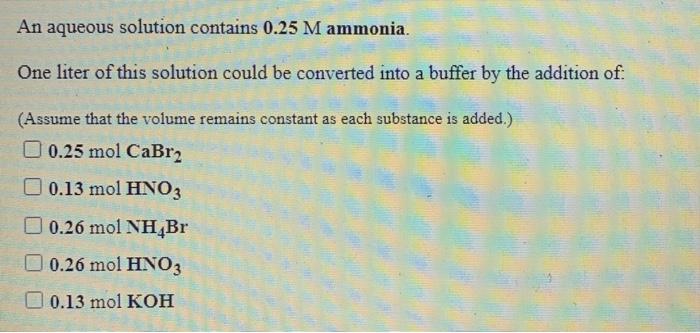 Solved An aqueous solution contains 0.20 M potassium | Chegg.com