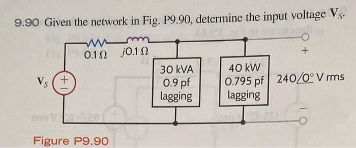 Solved 9.90 Given the network in Fig. P9.90, determine the | Chegg.com