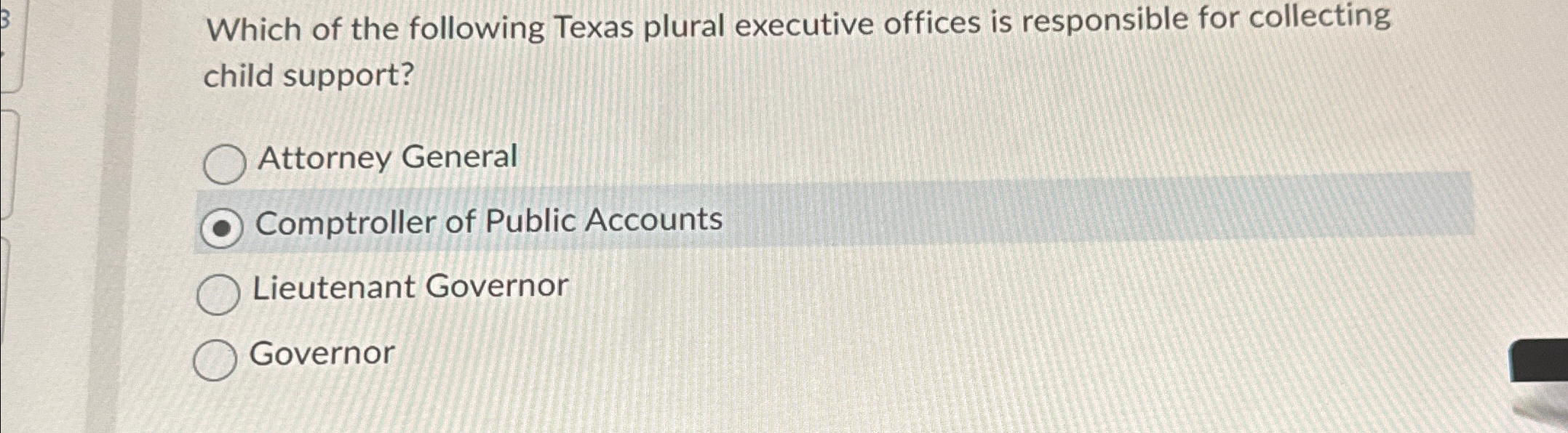 Solved Which of the following Texas plural executive offices | Chegg.com