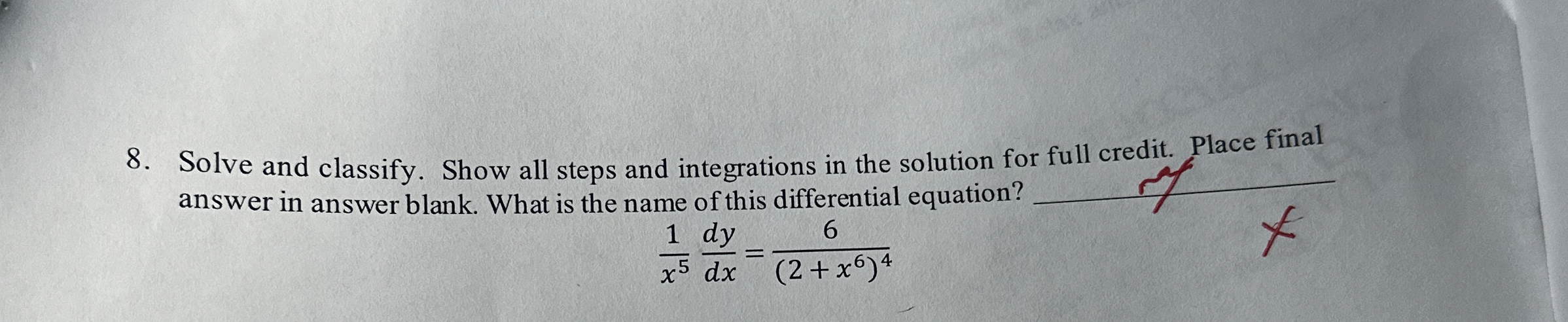 Solved Solve and classify. Show all steps and integrations | Chegg.com