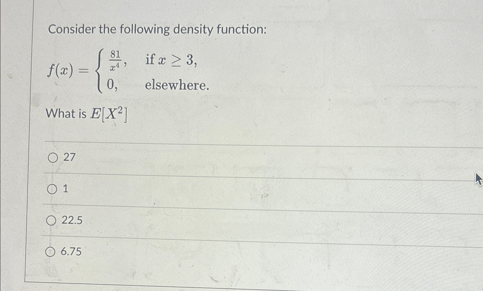Solved Consider the following density | Chegg.com