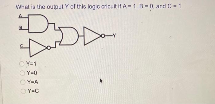 Solved What is the output Y of this logic cricuit if | Chegg.com