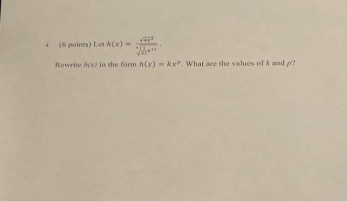 Solved 4. (6 points) Let h(x)=3611x124x3. Rewrite h(x) in | Chegg.com Solved 4. (6 points) Let h(x)=3611x124x3. Rewrite h(x) in | Chegg.com